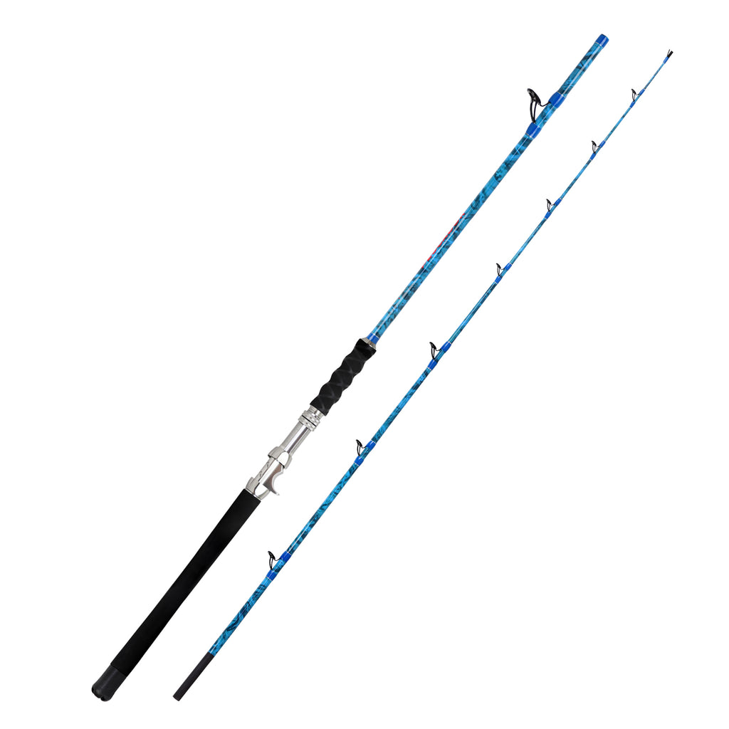 Fiblink 2-Piece Boat Conventional Fishing Rod Portable Spinning/Castin ...