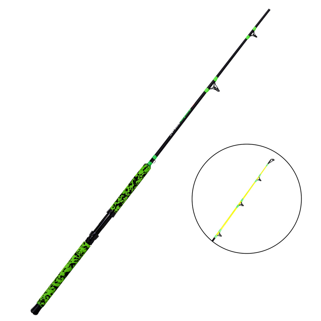 Fiblink Catfish Fishing Rods 7'6"/8'6"/10'Green Catfish Rod 1 Piece/2 ...